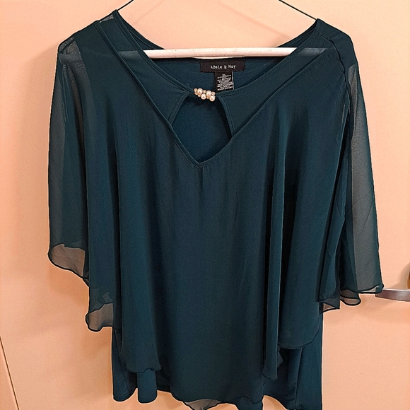 Adele & May | Tops | Adele May Oversized Sheer Draped Overlay With ...